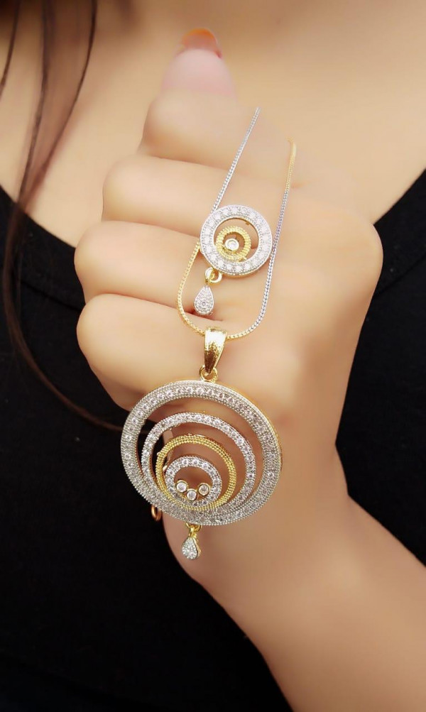 Buy Alloy Gold Plated Chain Earing Pendal For Women And Girl at ...